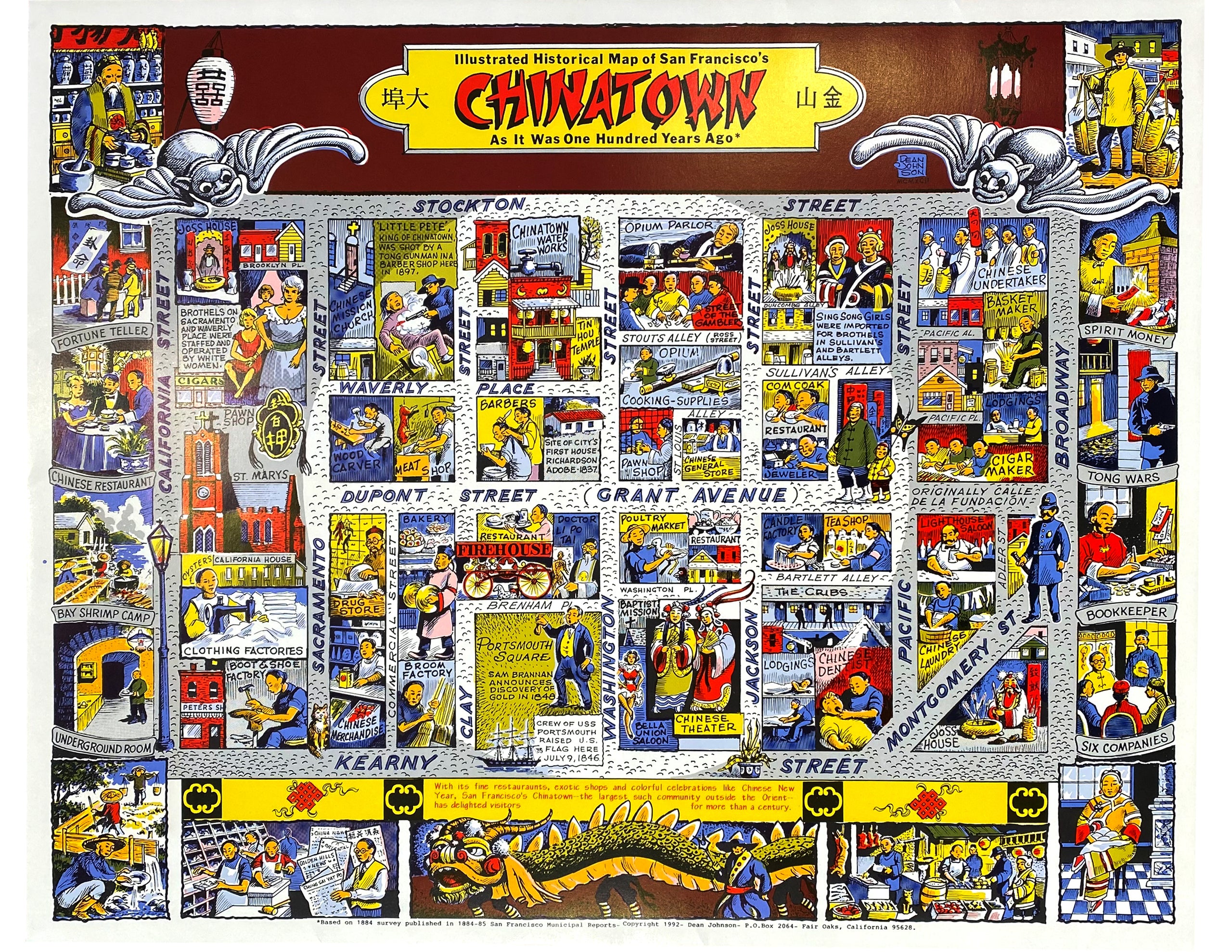Chinatown Cartoon Map | Chinese Historical Society of America - Online ...